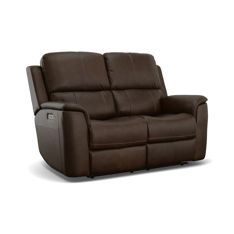 Henry Power Reclining Loveseat (Dark Brown) Flexsteel | Furniture Cart