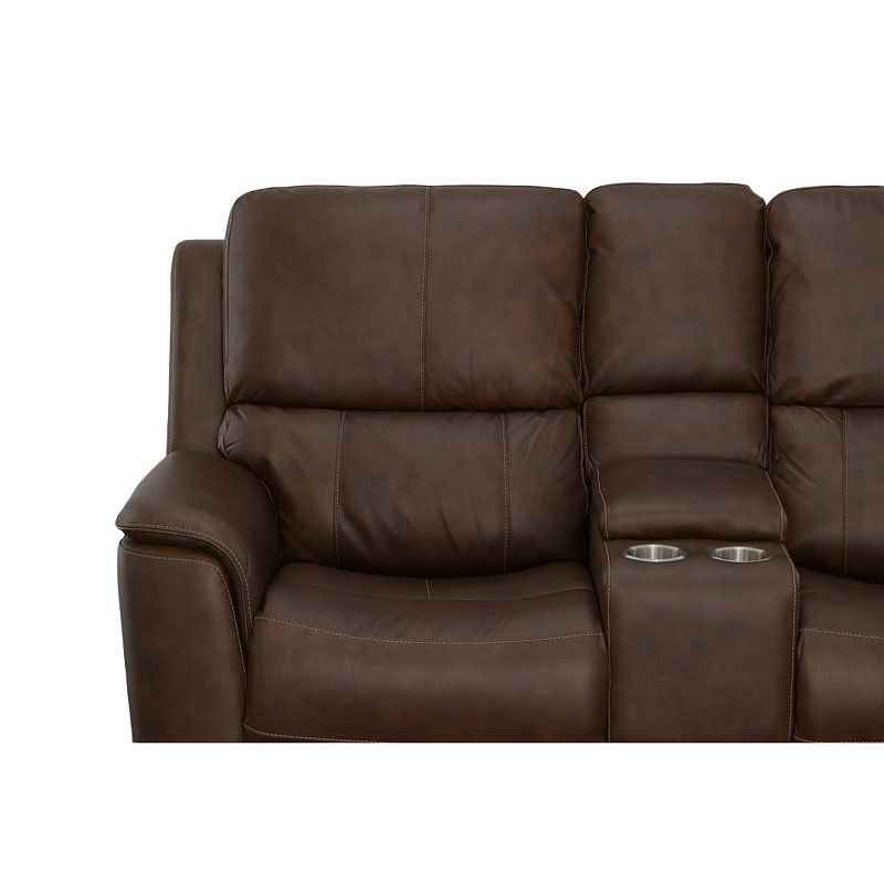 Henry Power Reclining Loveseat W/ Console (Dark Brown) Flexsteel, 1 ...