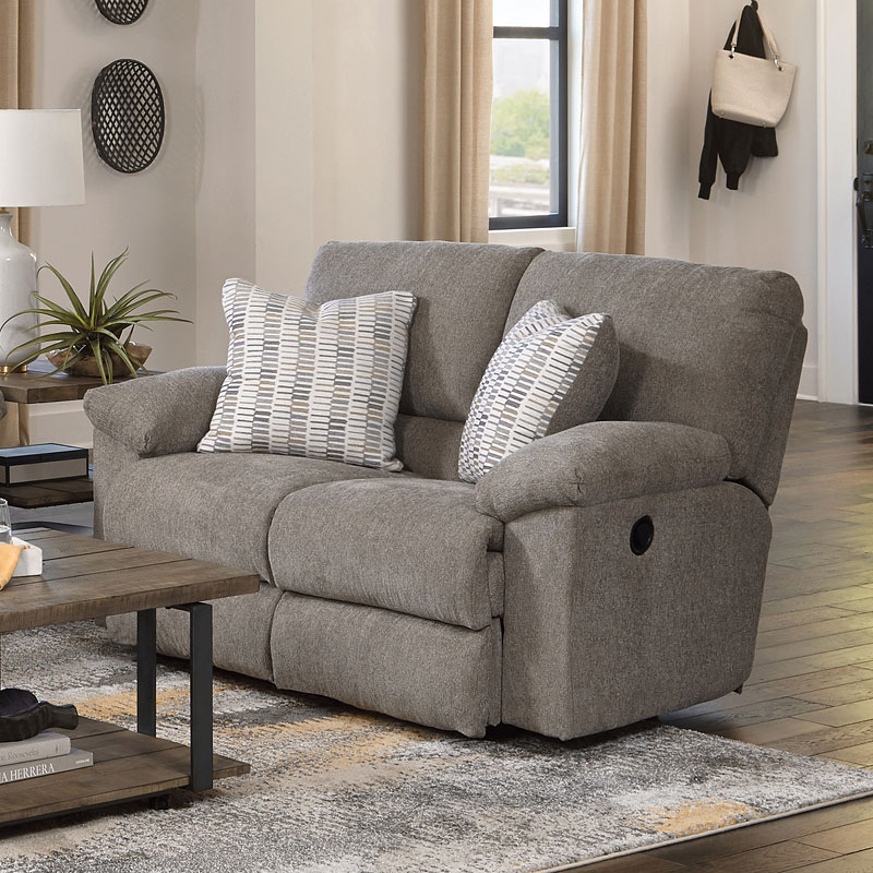 Tyler Reclining Loveseat (Pewter) Catnapper | Furniture Cart