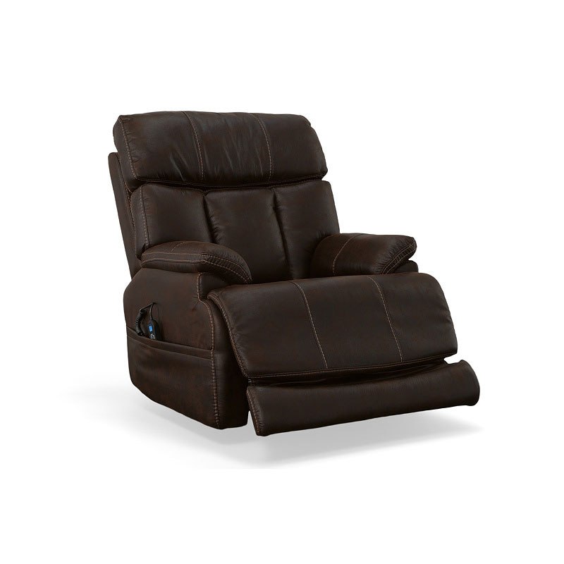Clive Fabric Power Recliner (Dark Brown) Flexsteel | Furniture Cart