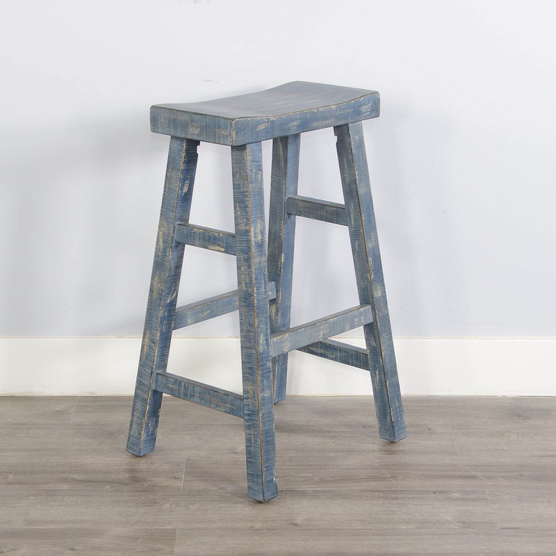 Marina Pub Saddle Seat Stool (Ocean Blue) (Set Of 2) Sunny Designs ...