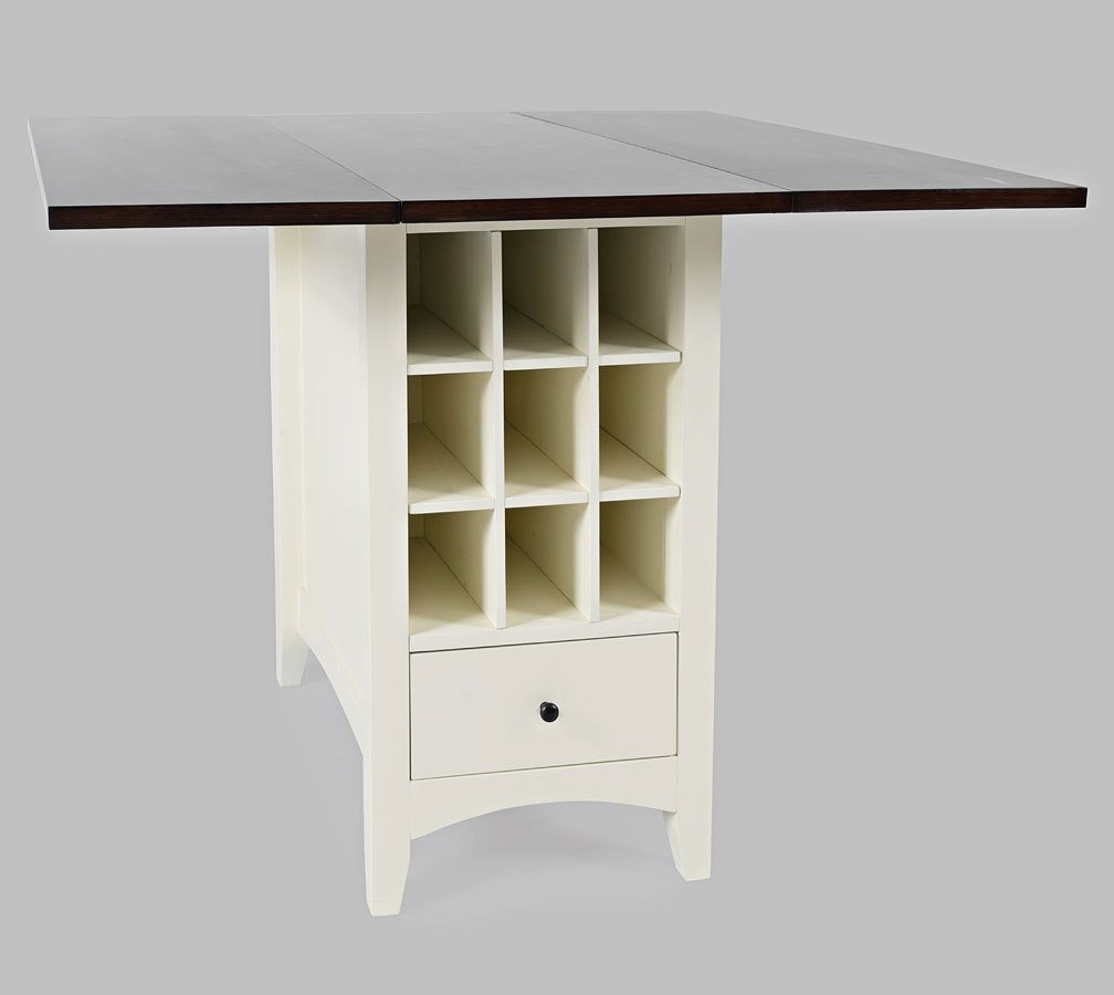 Asbury Park Counter Height Drop Leaf Table (White) Jofran Furniture ...