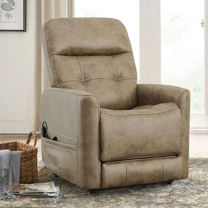 Kenner Power Lift Recliner W/ Power Headrest (Beige) Flexsteel ...
