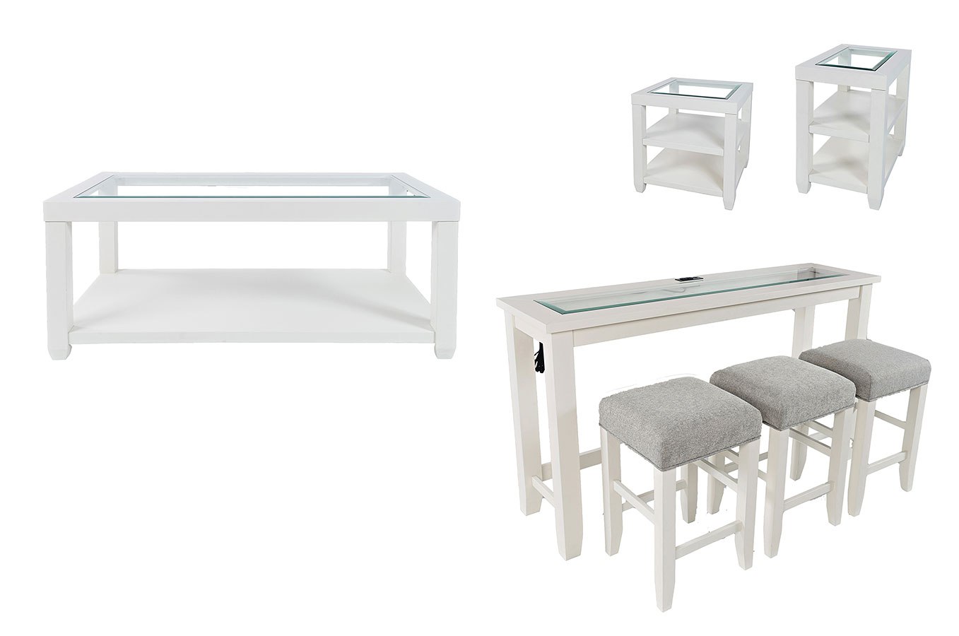 Urban Icon Occasional Table Set (White) Jofran Furniture | Furniture Cart