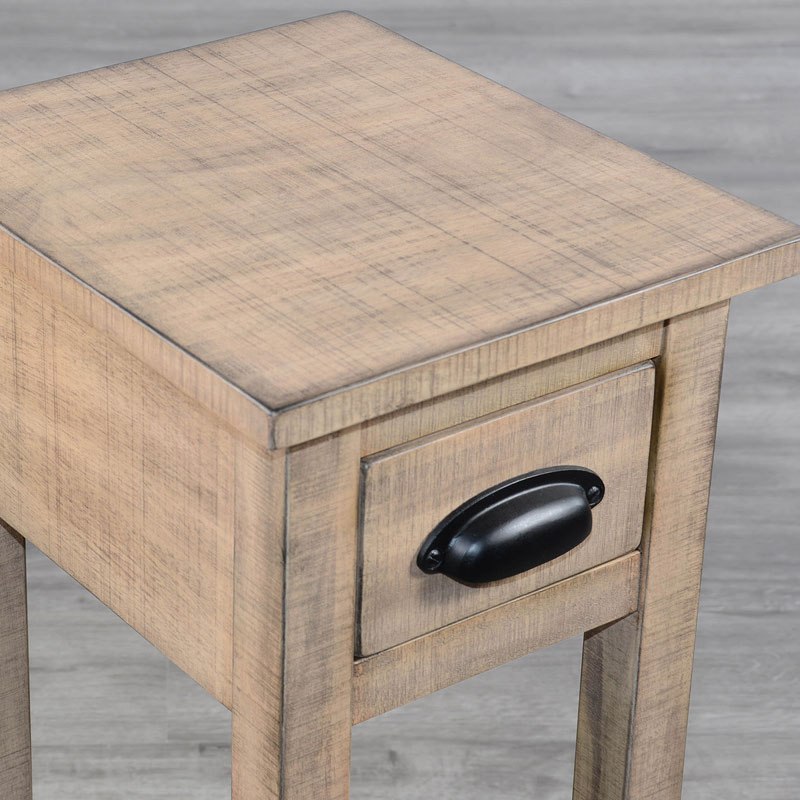 Marina Chairside Table (Beach Pebble) Sunny Designs | Furniture Cart