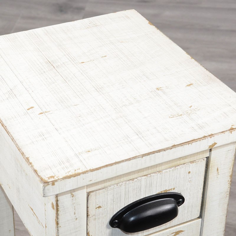 Marina Chairside Table (White Sand) Sunny Designs | Furniture Cart