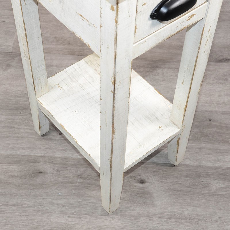 Marina Chairside Table (White Sand) Sunny Designs | Furniture Cart