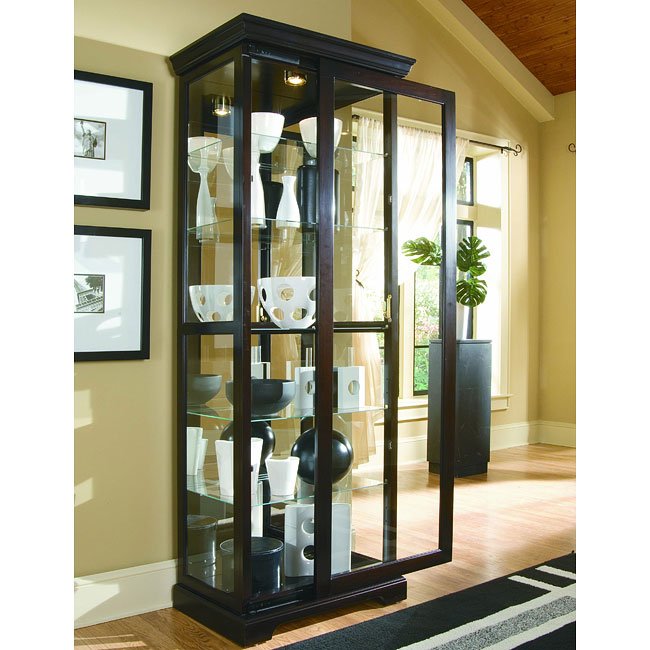 Chocolate Cherry II Two Way Sliding Door Curio Pulaski Furniture ...