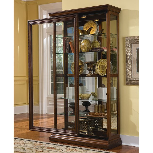 Edwardian Two Way Sliding Door Curio Pulaski Furniture | Furniture Cart