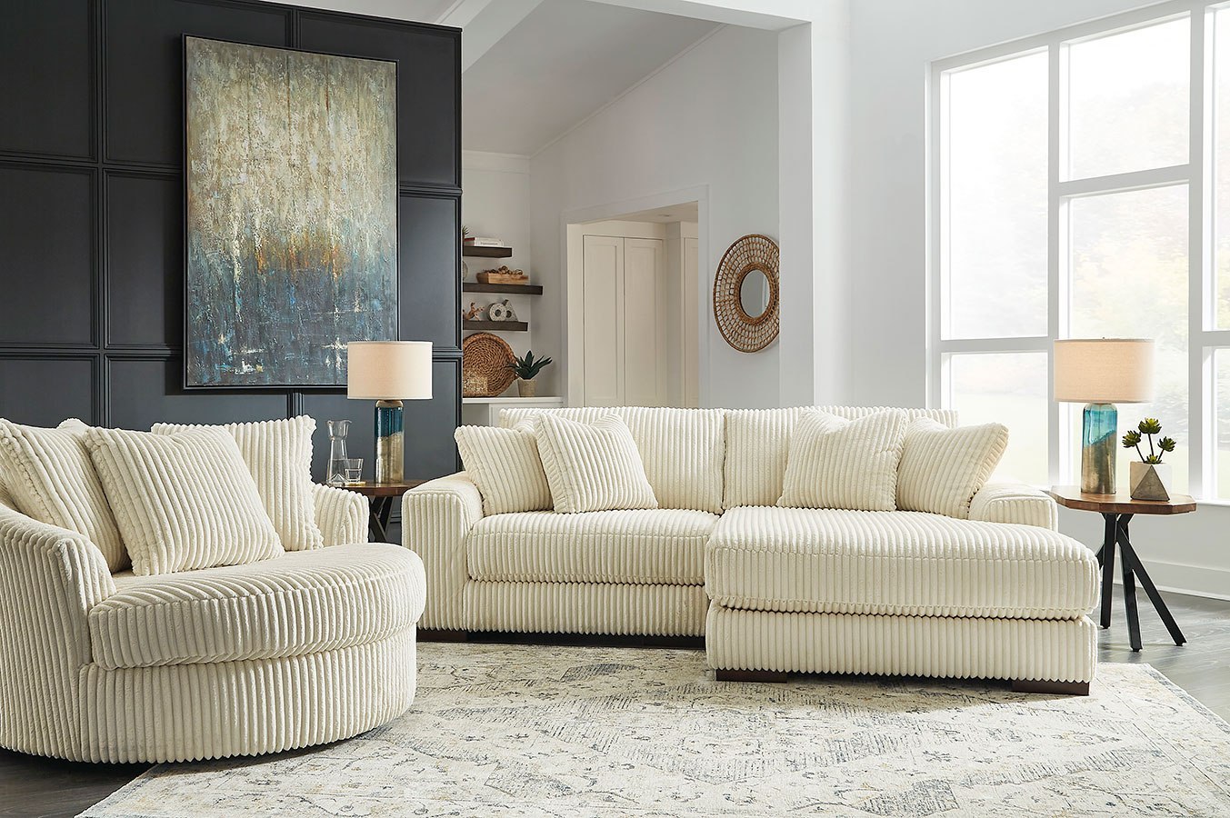 Lindyn Ivory Living Room Set Signature Design | Furniture Cart