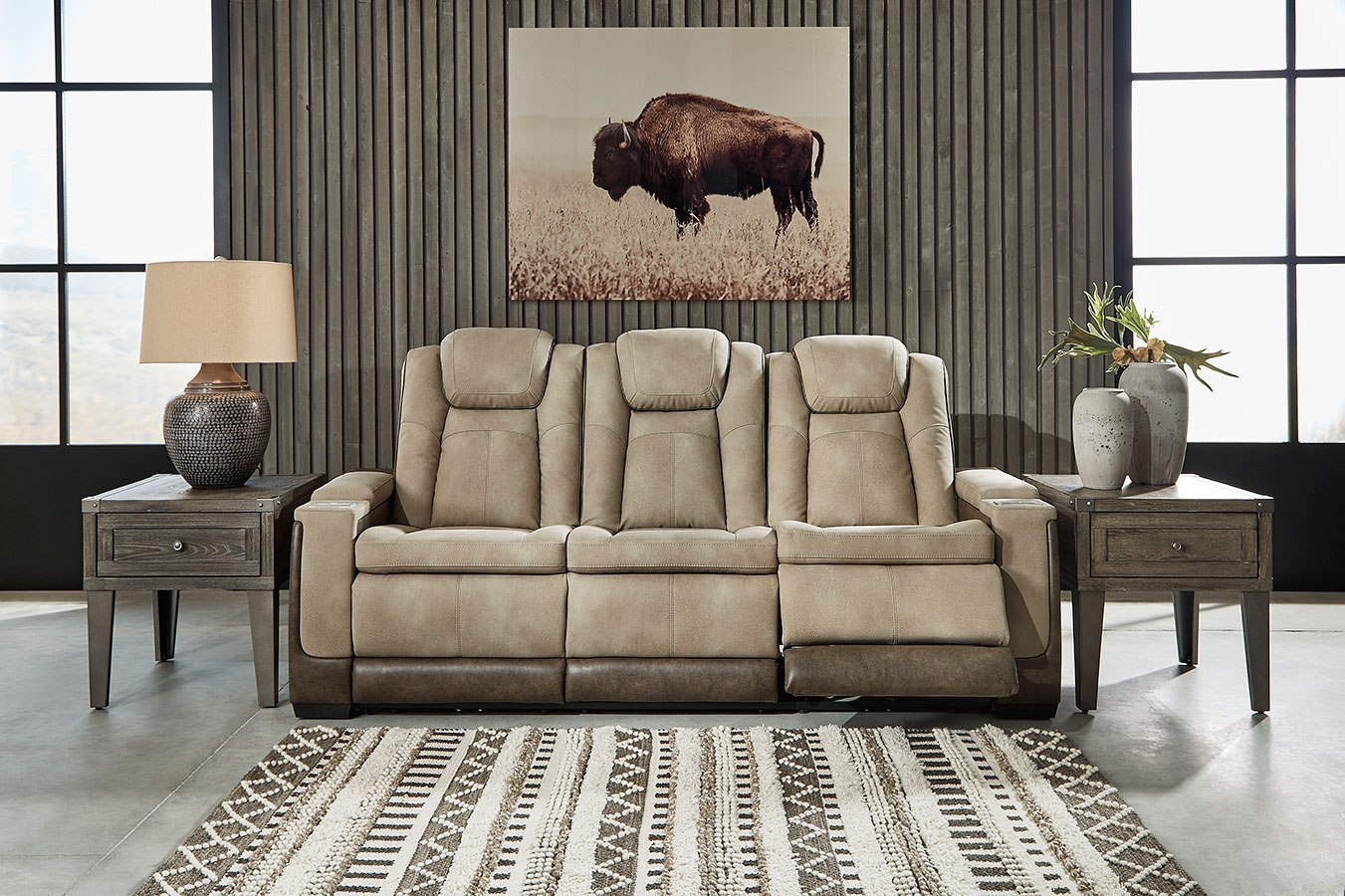 Next-Gen DuraPella Sand Power Reclining Sofa Signature Design ...