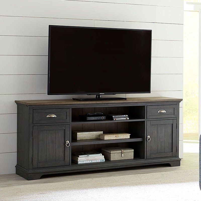 Ocean Isle 72 Inch Entertainment TV Stand (Slate) Liberty Furniture ...