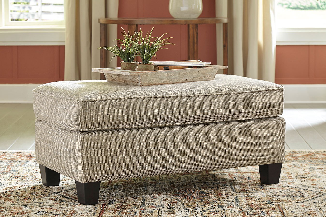 Almanza Wheat Ottoman Signature Design | Furniture Cart