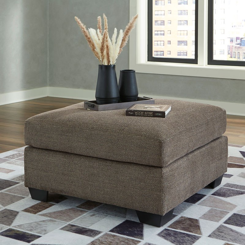 Mahoney Chocolate Oversized Accent Ottoman Signature Design | Furniture ...