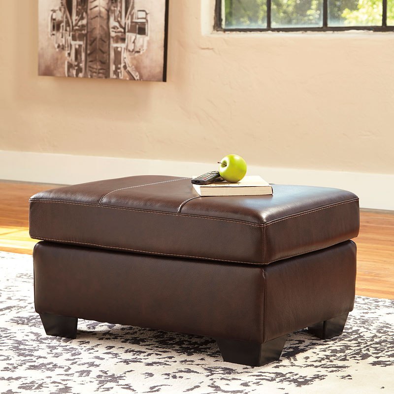 Morelos Chocolate Ottoman Signature Design | Furniture Cart