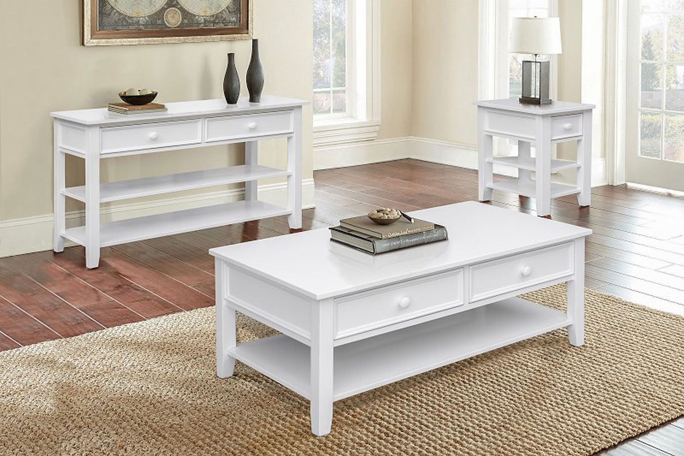 New Haven Occasional Table Set (White) Cottage Creek Furniture ...