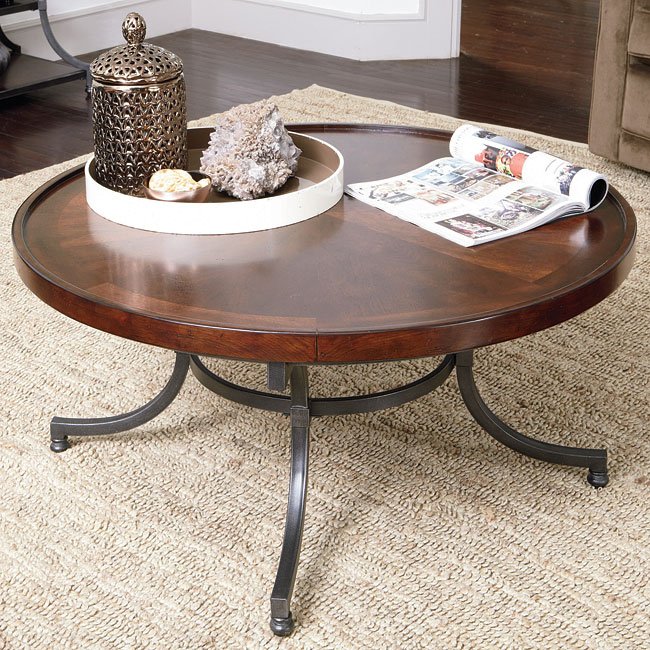 Barrow Round Cocktail Table Hammary | Furniture Cart
