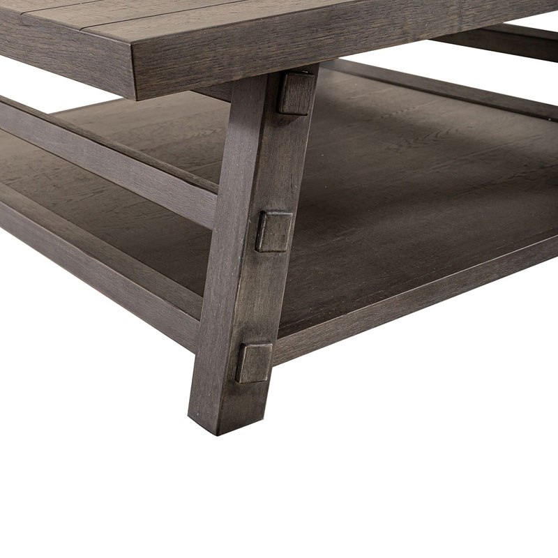 Modern Farmhouse Square Cocktail Table (Dusty Charcoal) Liberty ...