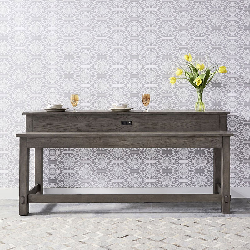 Modern Farmhouse Console Bar Table (Dusty Charcoal) Liberty Furniture ...