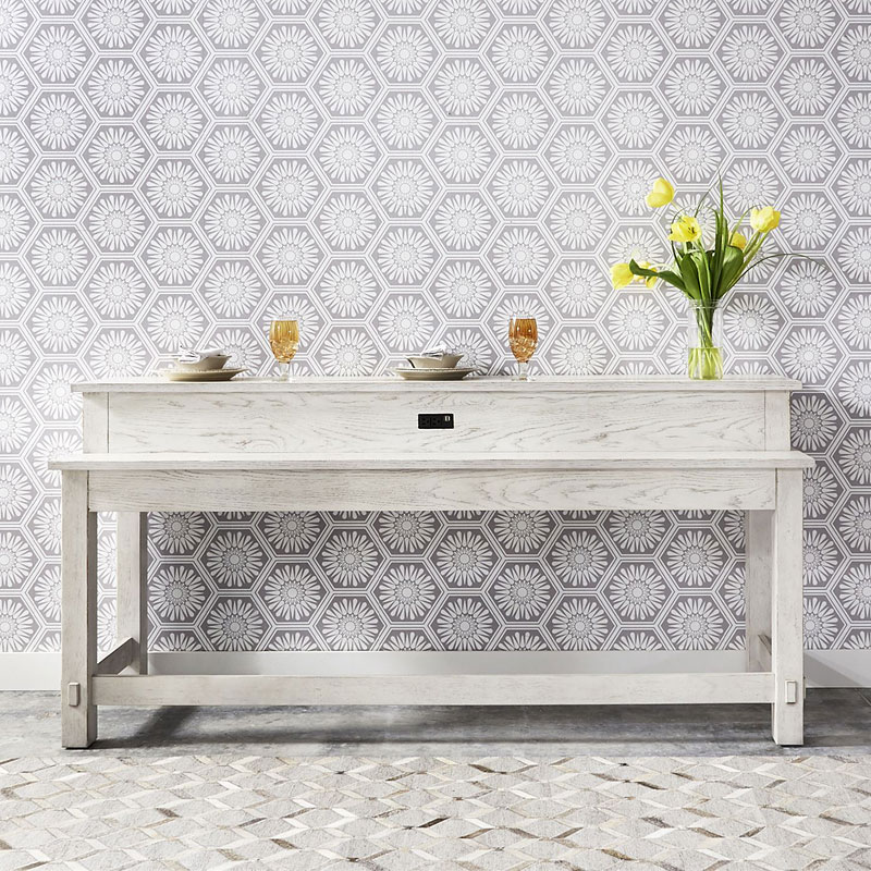 Modern Farmhouse Console Bar Set (Aged White) Liberty Furniture ...