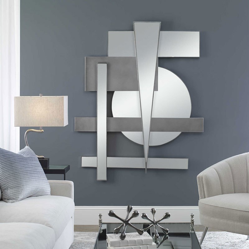 Wedge Mirrored Modern Wall Decor Uttermost | Furniture Cart