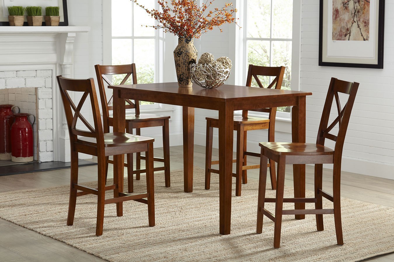 Simplicity Counter Height Dining Room Set (Caramel) Jofran Furniture ...
