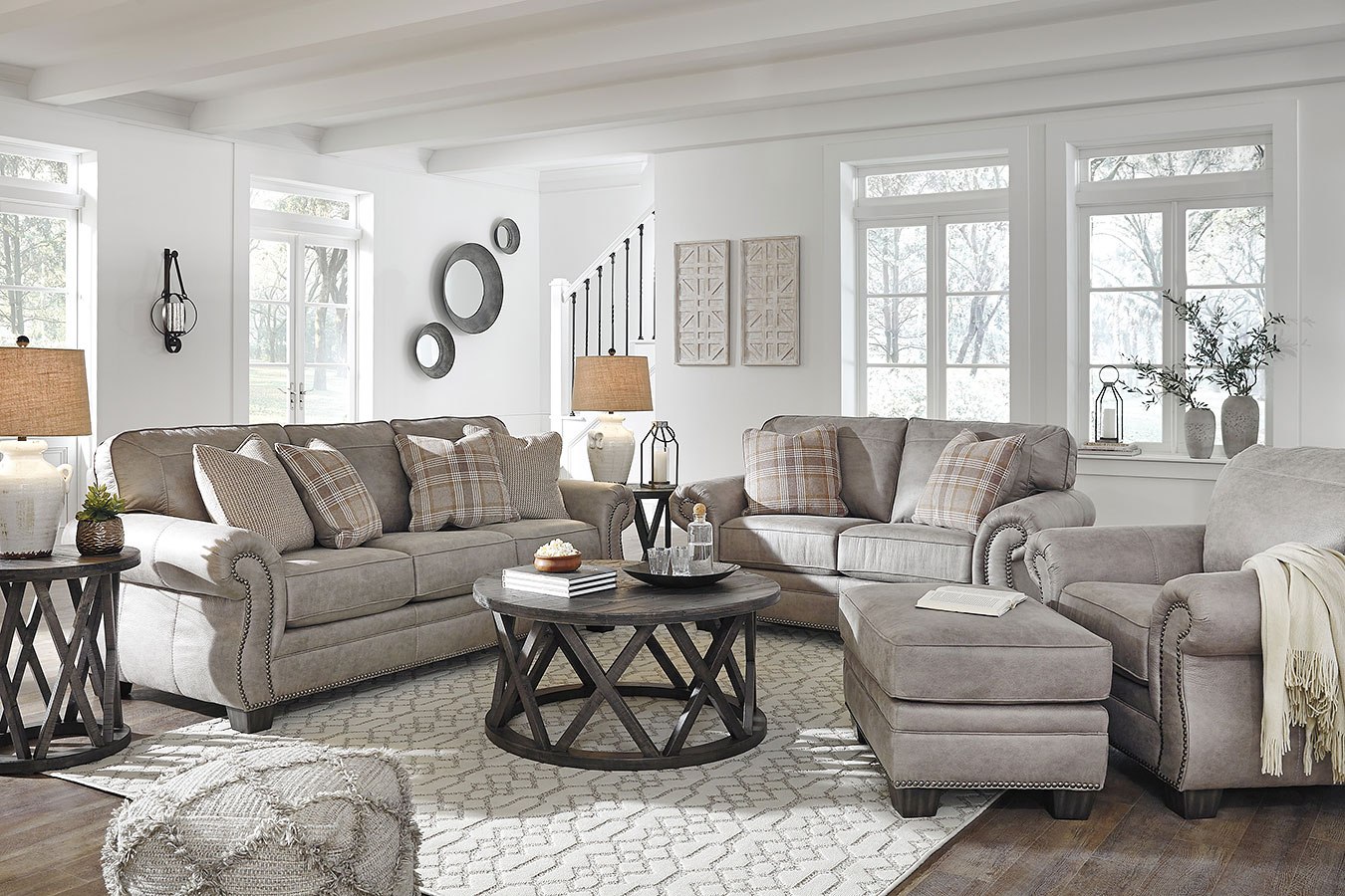 Olsberg Steel Living Room Set Signature Design | Furniture Cart