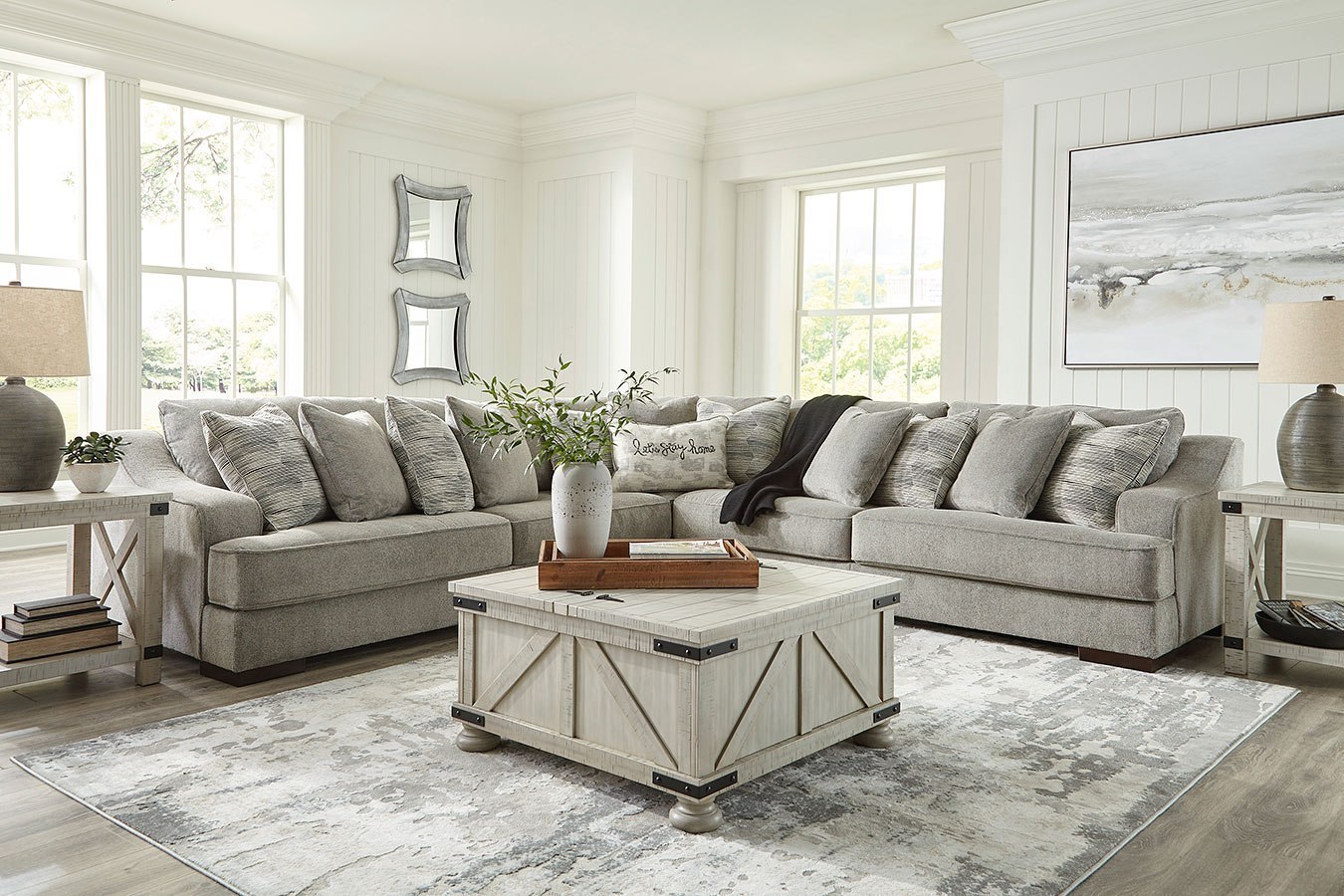 Bayless Smoke Sectional Set Signature Design | Furniture Cart