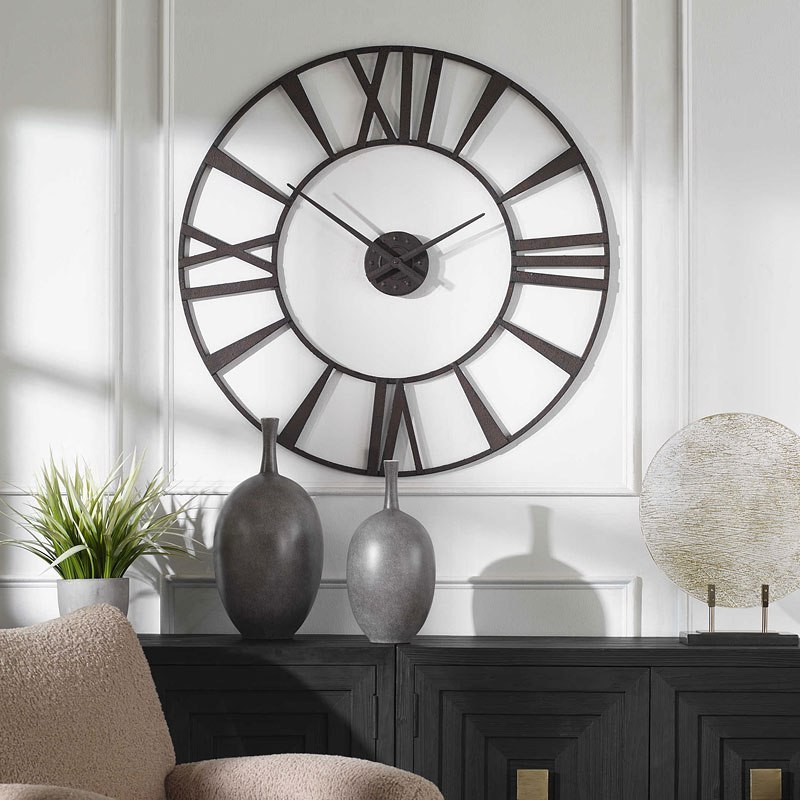 Storehouse Rustic Wall Clock Uttermost | Furniture Cart