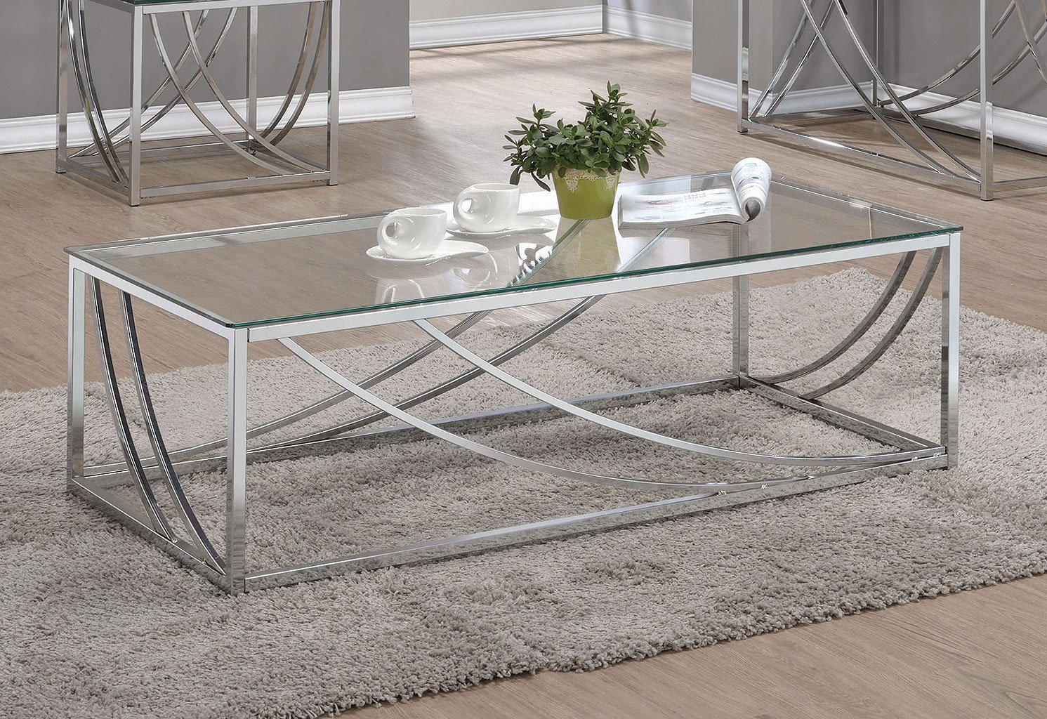 Chrome Coffee Table Coaster Furniture | Furniture Cart