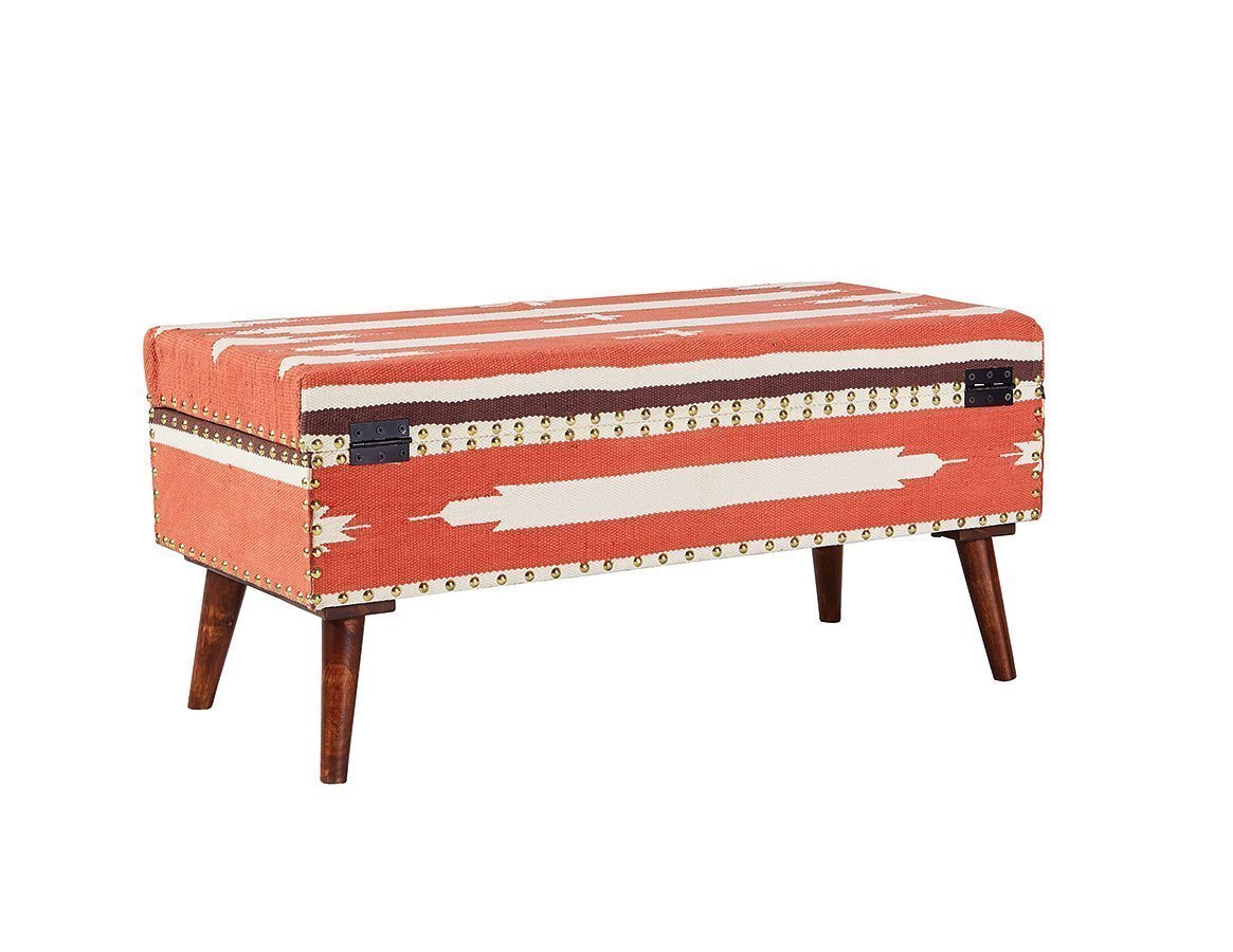 Eclectic Orange Storage Bench Coaster Furniture | Furniture Cart
