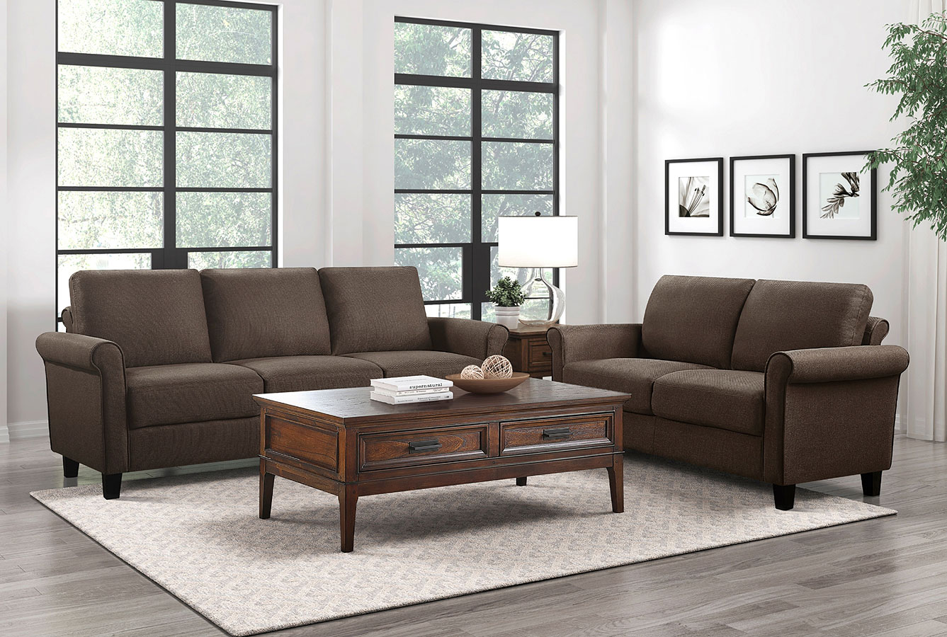 Kenmare Living Room Set (Chocolate) Homelegance | Furniture Cart