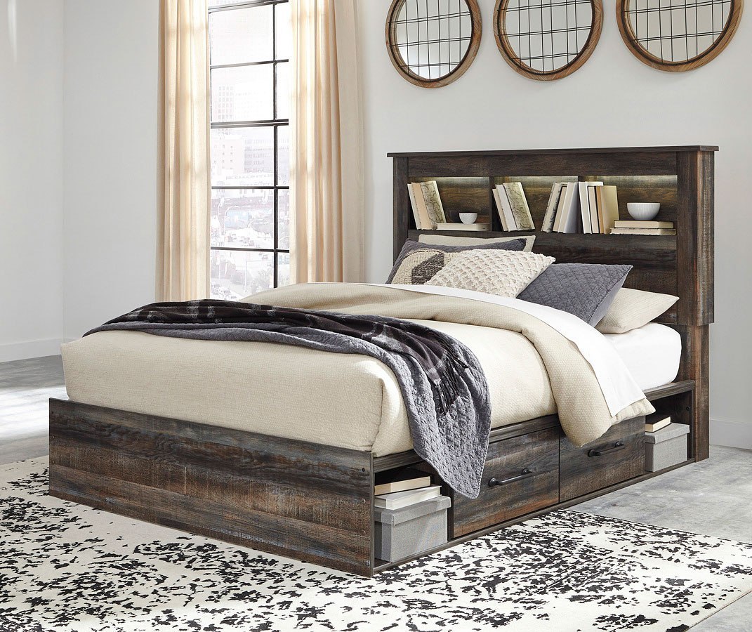 Drystan Bookcase Bed W/ Side Storage Signature Design | Furniture Cart