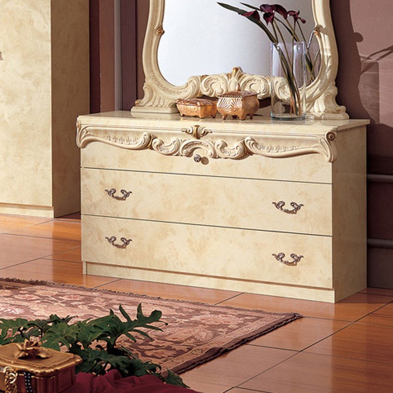 Barocco Single Dresser (Ivory) ESF Furniture | Furniture Cart