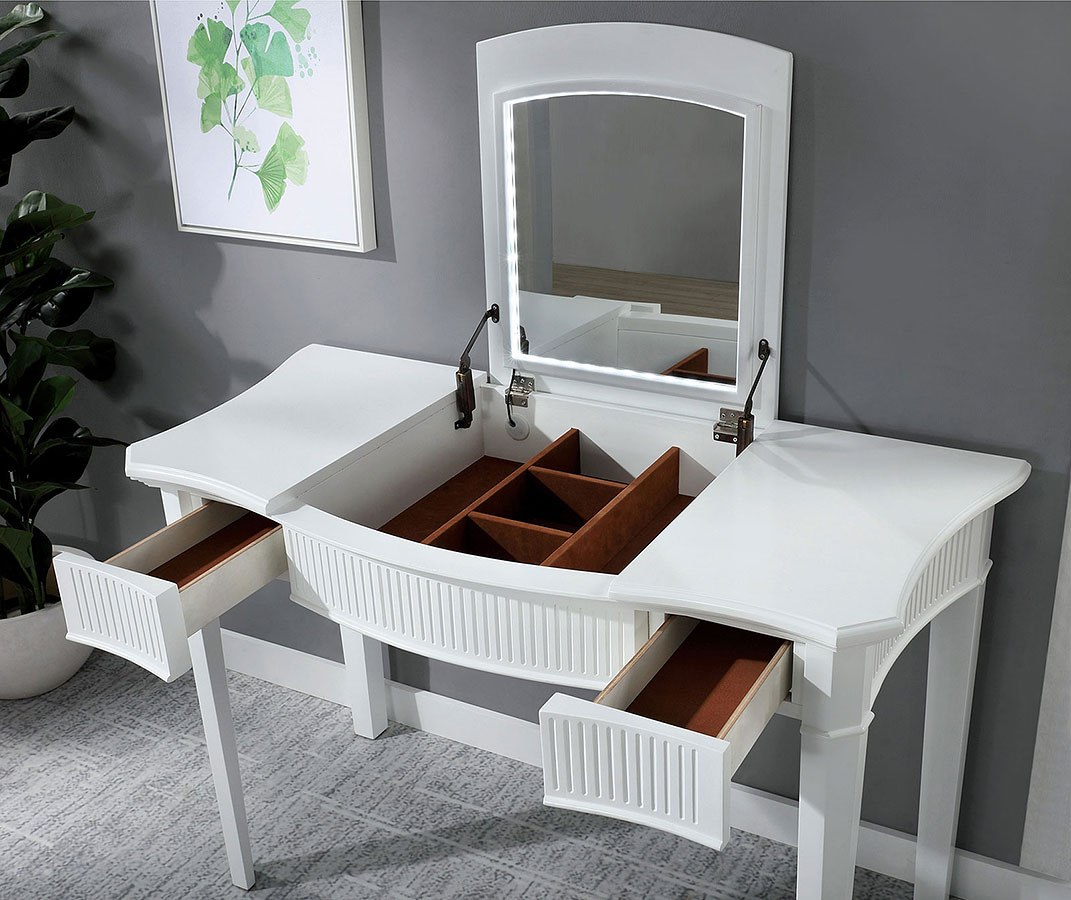 Stina Vanity W/ Stool Furniture Of America | Furniture Cart