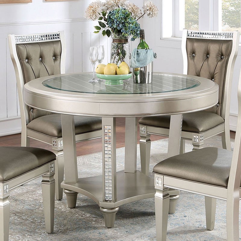 Adelina Round Dining Table Furniture Of America | Furniture Cart
