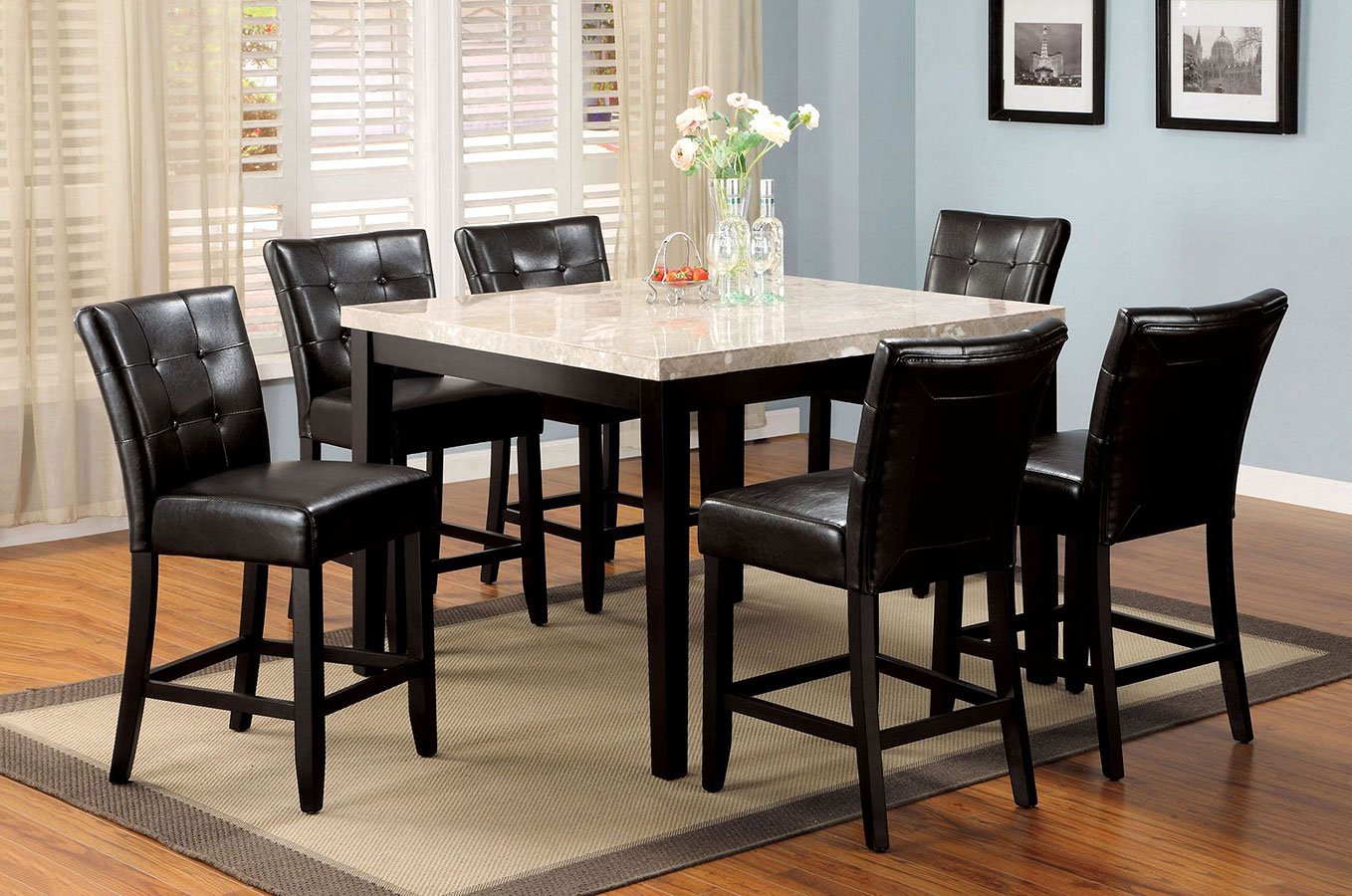 Marion II Square Counter Height Dining Set Furniture Of America, 1 ...