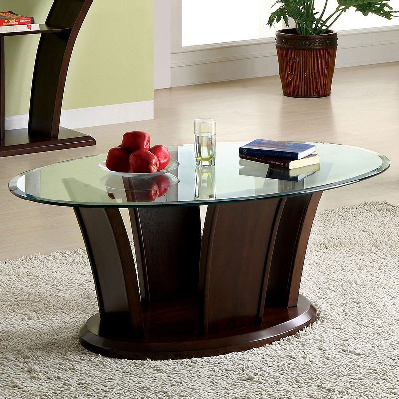Manhattan Coffee Table (Brown Cherry) Furniture Of America | Furniture Cart