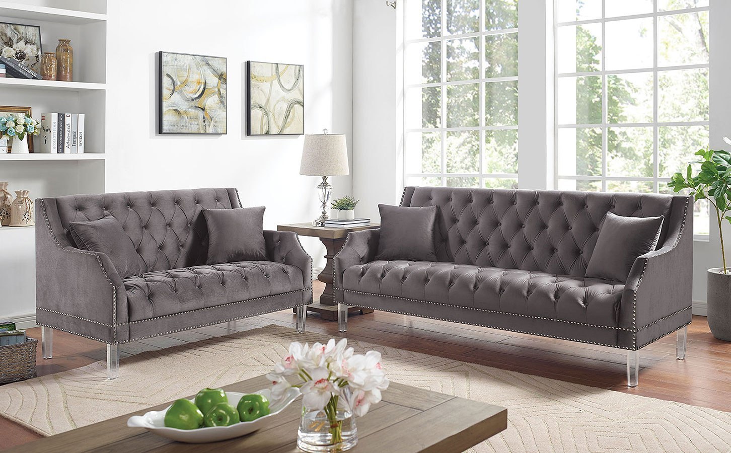 Franceschi Living Room Set (Gray) Furniture Of America | Furniture Cart