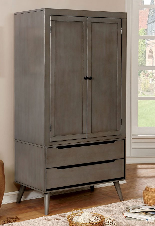 Lennart Armoire (Gray) Furniture Of America | Furniture Cart