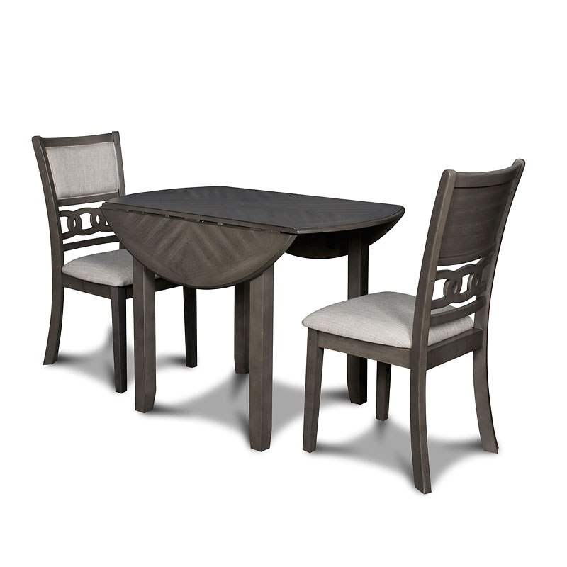 Gia 3-Piece Drop Leaf Dining Room Set (Gray) New Classic Furniture ...