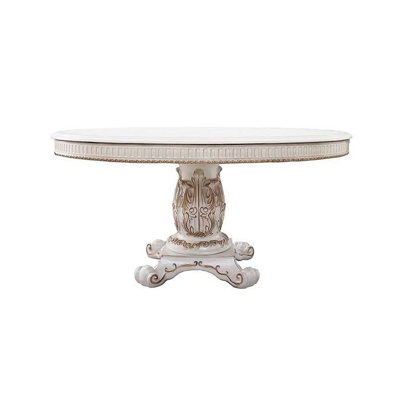 Vendome Round Dining Table (Antique Pearl) Acme Furniture | Furniture Cart