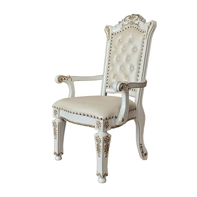 Vendome Upholstered Arm Chair (Antique Pearl) (Set Of 2) Acme Furniture ...