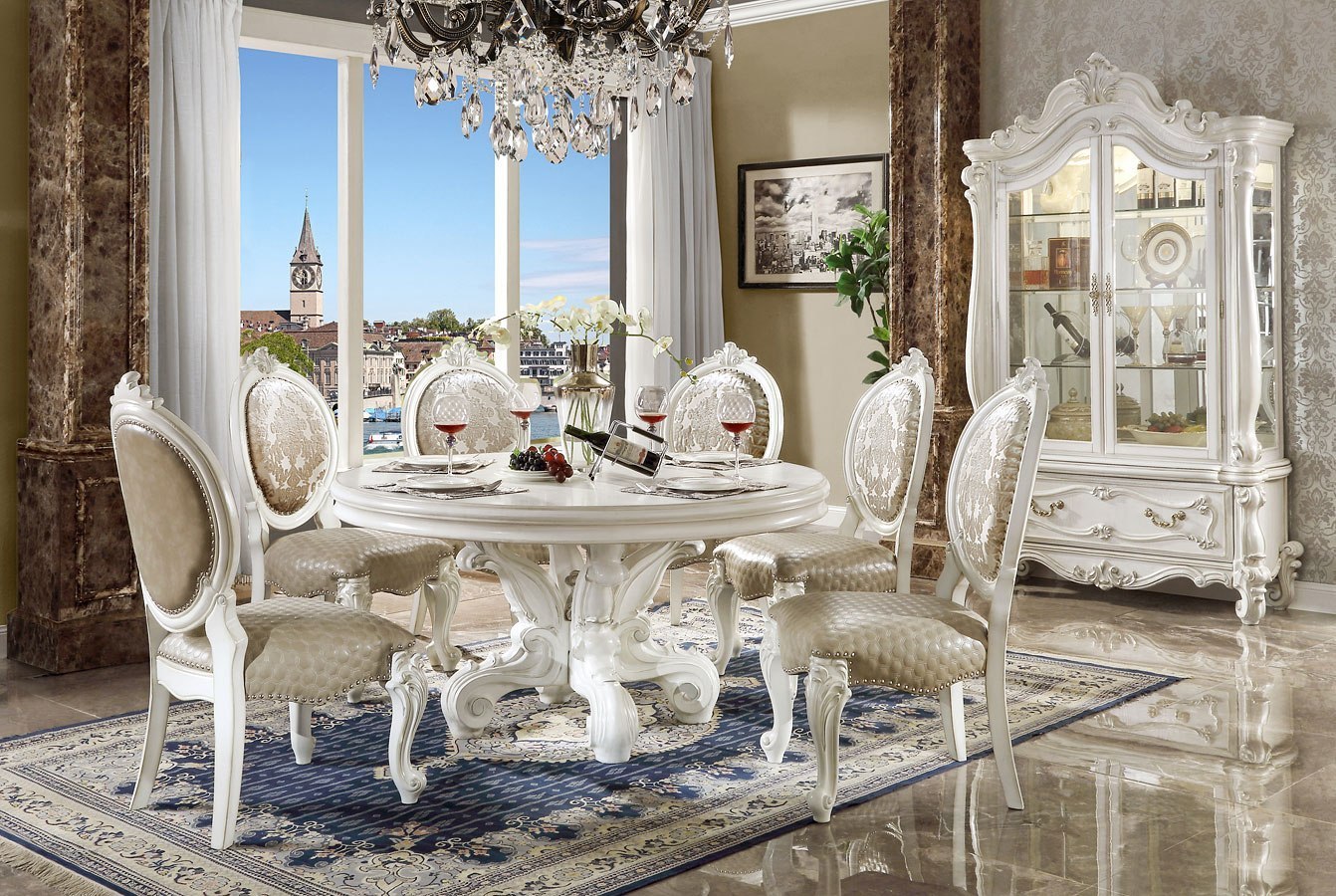Versailles Round Dining Room Set Acme Furniture | Furniture Cart