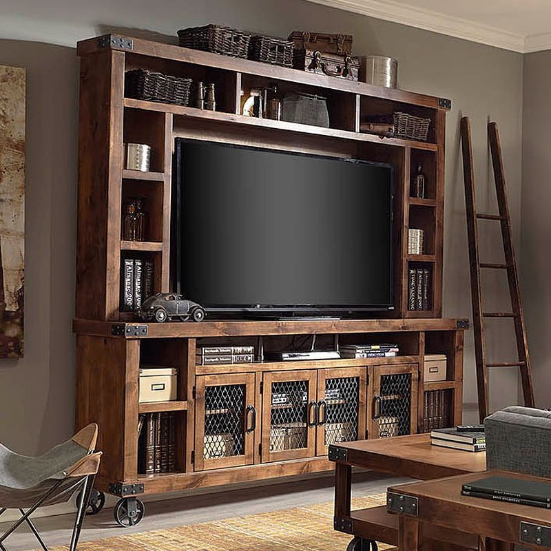 Industrial 84 Inch Entertainment Center (Tobacco) Aspenhome | Furniture ...