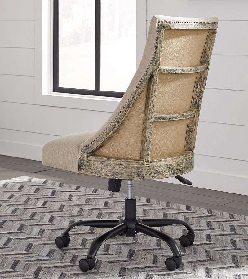 Linen Home Office Swivel Chair Signature Design | Furniture Cart