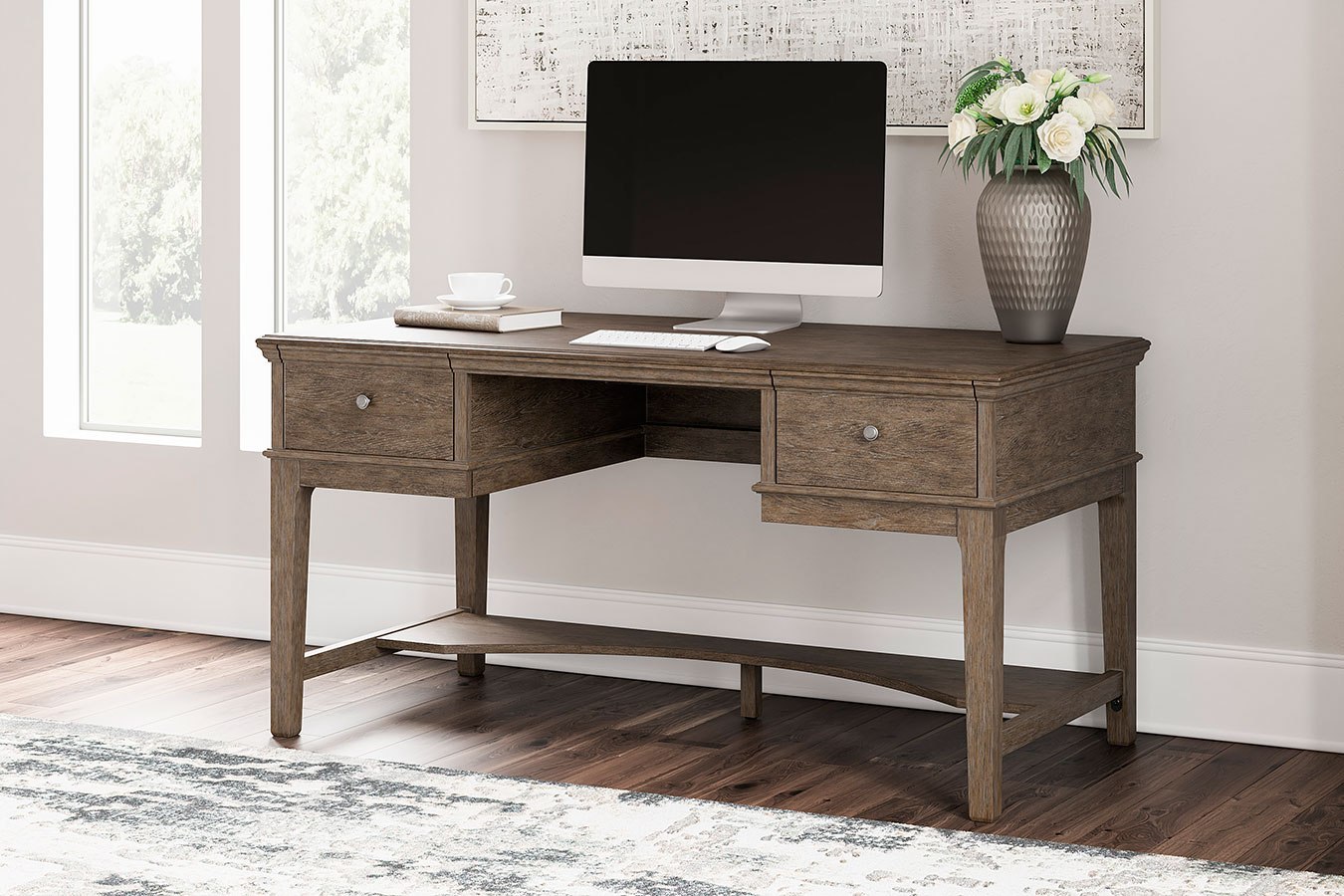 Janismore Home Office Storage Leg Desk Signature Design | Furniture Cart