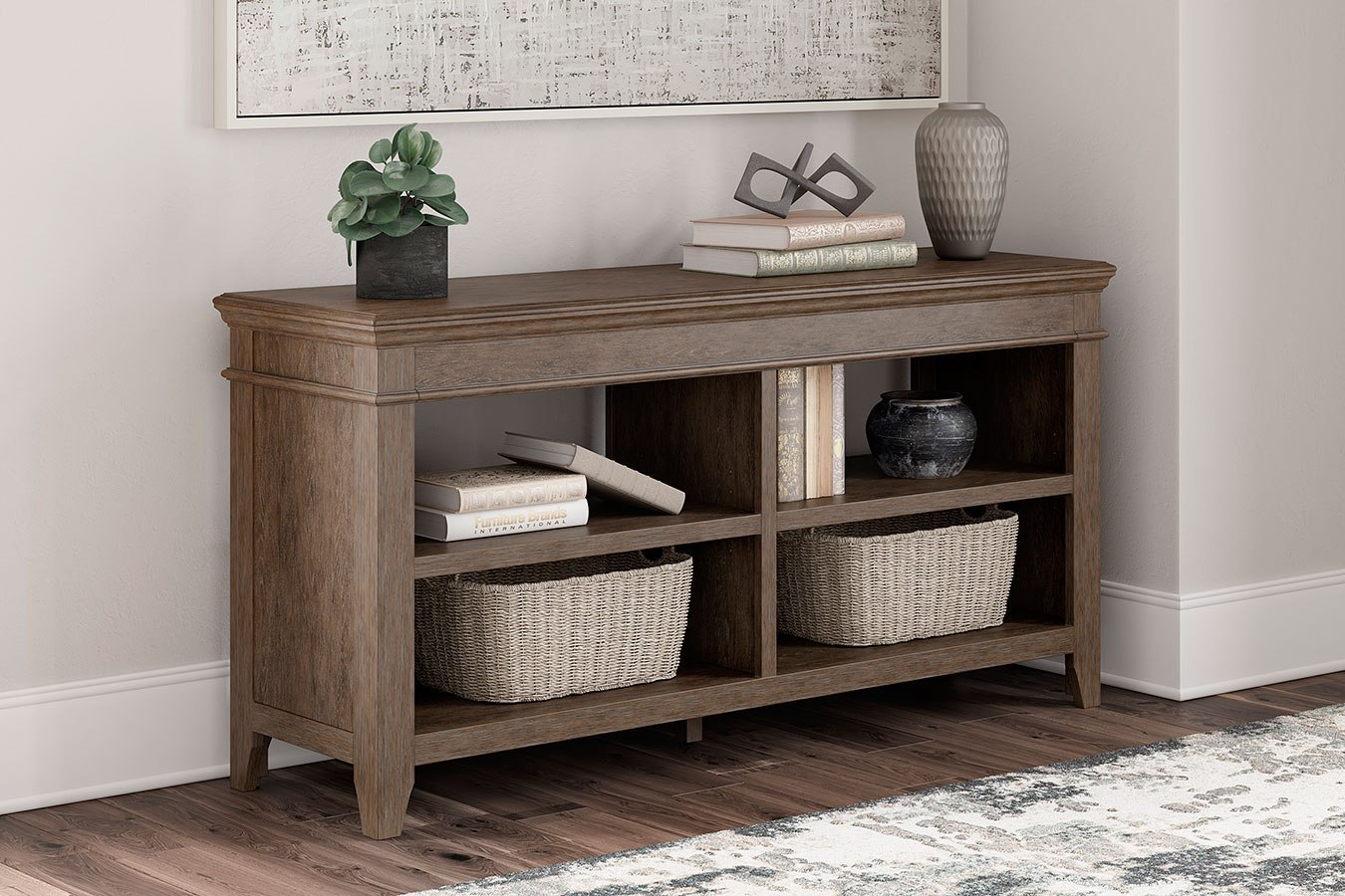 Janismore Home Office Set W/ Storage Leg Desk Signature Design ...