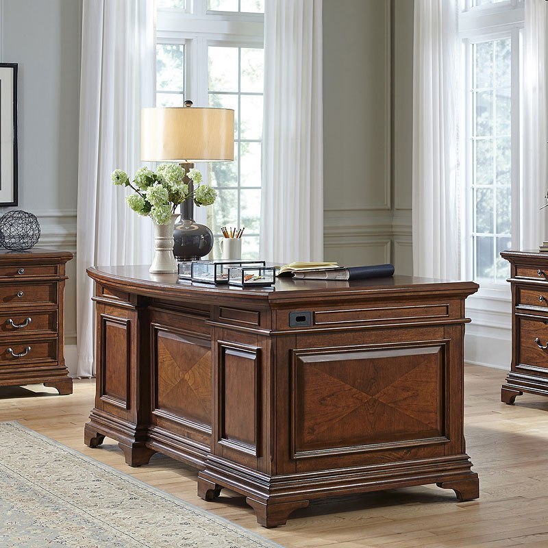 Hawthorne 66 Inch Curved Executive Desk Aspenhome | Furniture Cart