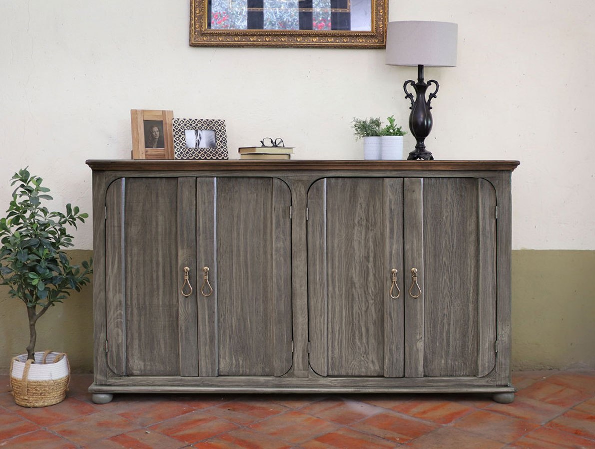 Alba 4 Door Console (Green) IFD Furniture | Furniture Cart